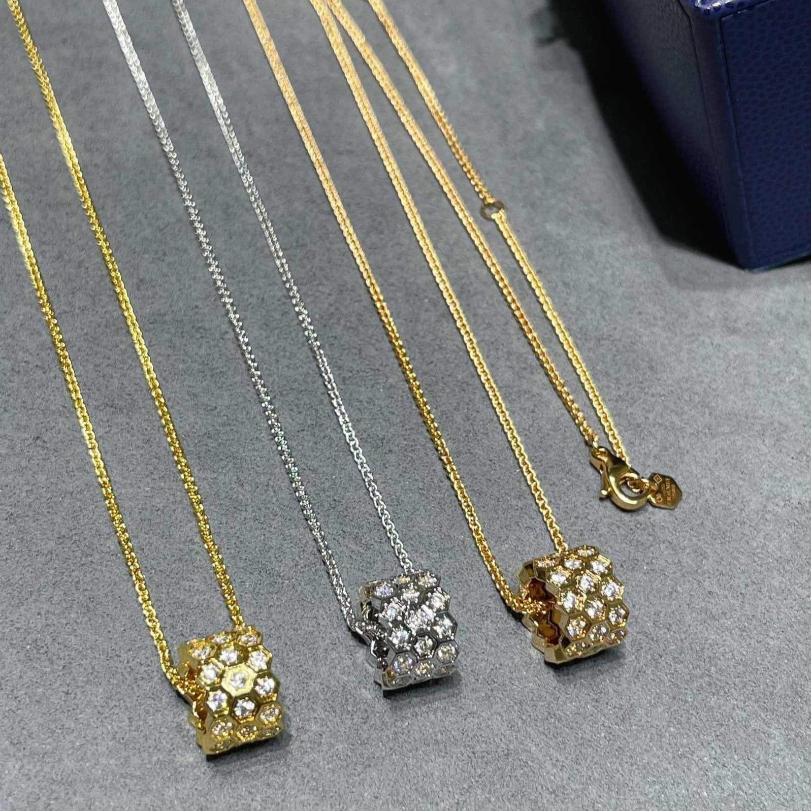 [Vicky]BEE LOVE DIAMOND PAVED 3 ROW NECKLACE – Royal Vicky Jewelry